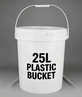 China 25 Liter Plastic Paint Bucket with Lid and Handle - 34.5×28.5×38.7cm PP/HDPE Container for sale