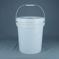 China 18L White Round Plastic Bucket with Lid and Handle Food Grade Chemical Grade PP for sale