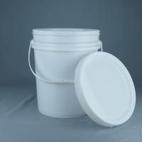 China 18L White Round Plastic Bucket with Lid and Handle Food Grade Chemical Grade PP for sale