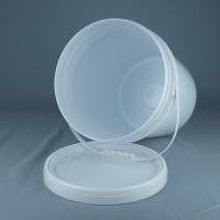 China 18L White Round Plastic Bucket with Lid and Handle Food Grade Chemical Grade PP for sale