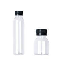 China PET Clear Empty Beverage Bottles 200ml 250ml Disposable Plastic Bottles with Screw Lid for sale