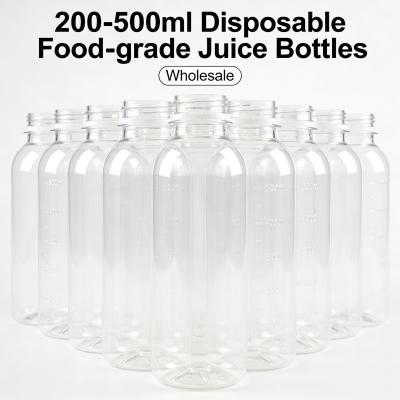 China Wholesale 60-500ml PET Plastic Juice Bottles with Screw Lid BPA Free for sale