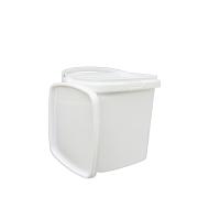 China Plastic Food Bucket 1L Square Food Grade Polypropylene Container with Rounded Corners Lid and Handle Suitable for Food Packaging Needs for sale