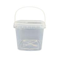 China Plastic Food Bucket 3L Food Grade Polypropylene Square Container with Lid and Handle Suitable for Ice Cream Sauces and Prepared Foods for sale
