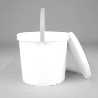 China 1L Food Grade Plastic Bucket 12.3cm x 12cm White PP Paint Pail with Custom Printing for sale
