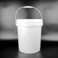 China 17kg Round Plastic Bucket with Lid and Handle for Fertilizers Coatings for sale