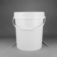 China 6 Gallon 25L White Large Round Plastic Buckets Leak Proof For Paint for sale