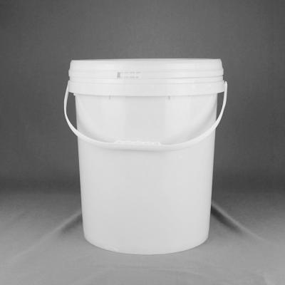 China 6 Gallon 25L White Large Round Plastic Buckets Leak Proof For Paint for sale