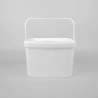 China SGS Approved 3L Square Plastic Food Bucket with Lid PP PE Paint Pail for sale