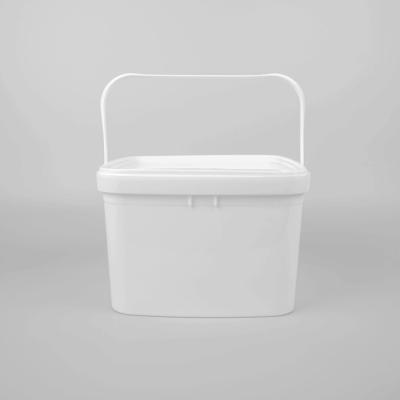 China SGS Approved 3L Square Plastic Food Bucket with Lid PP PE Paint Pail for sale