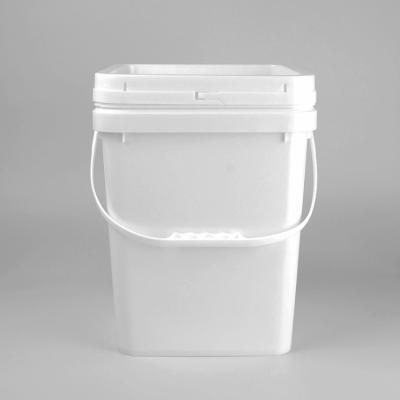 China Square Plastic Bucket Food Grade White Color 20L for sale