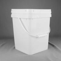 China 20L Food Grade Square Plastic Bucket with Lid and Handle PP HDPE for sale
