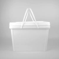 China White 20L Square Plastic Pail with Lid PP HDPE Bucket for Paint for sale