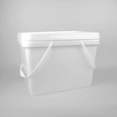 China 20L 5 Gallon Square Plastic Bucket with Seal Lid - PP/PE Material 37.7×24.7×28.4cm Dimensions for sale