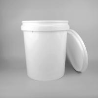 China White 20L 5 Gallon Plastic Buckets Round Shape with Snap On Lid Food Grade for sale