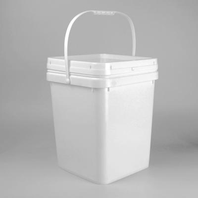 China 20L Square Plastic Bucket 26.5×35cm Thickened PP Material for Industrial Packaging for sale