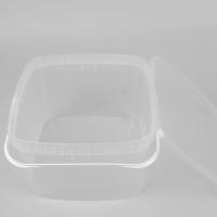China 3 Liter Clear Plastic Pails with Lids - 19.5cm Diameter Square Design for OEM ODM Custom Packaging for sale