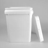 China 20L Food Grade Square Plastic Bucket with Lid and Handle PP HDPE for sale
