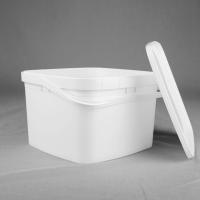 China 3L PP Polypropylene Clear Square Bucket with Lid - 19.5cm Diameter × 12cm Height - Custom Colors Available for sale