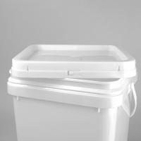China 20L Food Grade Square Plastic Bucket with Lid and Handle PP HDPE for sale