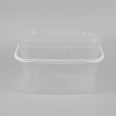 China 3L PP Polypropylene Clear Square Bucket with Lid - 19.5cm Diameter × 12cm Height - Custom Colors Available for sale