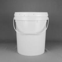 China White 5 Gallon 22L Plastic Bucket with Lid - Food Grade PP/PE Material 30cm x 38cm Dimensions for sale