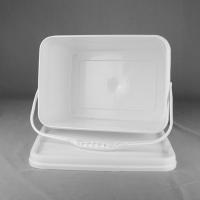 China 20L 5 Gallon Square Plastic Bucket with Lid Food Grade PP PE for sale