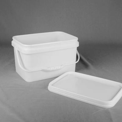 China 10 Liter Rectangular Plastic Bucket with Lid and Handle | 30×21.2×19.8cm Dimensions | PP/PE Material for sale