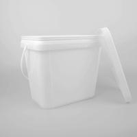 China Square Plastic Bucket 10L Impact Resistant PP Pail with Handle Food Grade for sale