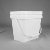 China 1 Gallon 3.5L Plastic Square Pail with Lid - 20x13.2x18.5cm FDA Approved Food Grade Container for sale