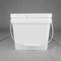 China 1 Gallon 3.5L Plastic Square Pail with Lid - 20x13.2x18.5cm FDA Approved Food Grade Container for sale