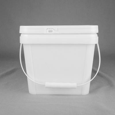 China 1 Gallon 3.5L Plastic Square Pail with Lid - 20x13.2x18.5cm FDA Approved Food Grade Container for sale