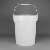 China White 5 Gallon 22L Plastic Bucket with Lid - Food Grade PP/PE Material 30cm x 38cm Dimensions for sale