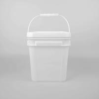 China 5L Polypropylene White Square Plastic Bucket for Detergent Food Paint for sale