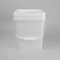 China Wholesale Custom Printed 20 Liter Black Square Plastic Bucket with Lid PP PE for sale