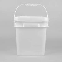 China Wholesale Custom Printed 20 Liter Black Square Plastic Bucket with Lid PP PE for sale