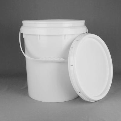 China ISO9001 22L Round Plastic Water Bucket with Lid PP Food Grade Stackable for sale