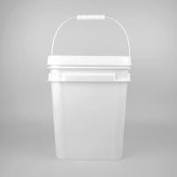 China 5 Gallon 20L Square Red Pail Food Grade PP Large Plastic Buckets With Lid for sale