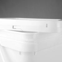 China Food Grade 20kg Rectangular Plastic Drum 37.7×24.7×28.4cm with Lid and Dual Handles for Industrial Packaging for sale