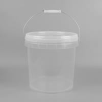 China 1L 5L 10L Transparent Plastic Packaging Bucket with Lid and Handle - Food Grade PP/HDPE Material for sale