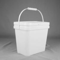 China Square Plastic Bucket 10L Food Grade PP with Lid and Handle for Industrial Storage for sale