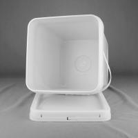 China 20L Food Grade Square Plastic Bucket with Lid and Handle PP HDPE for sale