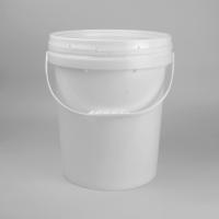 China Transparent 30L Round Plastic Bucket with Lid Custom Printed Food Grade for sale