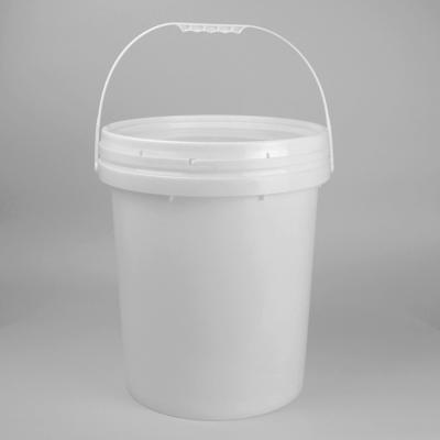 China Transparent 30L Round Plastic Bucket with Lid Custom Printed Food Grade for sale
