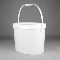 China 20L Oval Plastic Bucket 5 Gallon Food Grade PP Container with Tamper-Proof Lid 37.5×29×28.5cm Dimensions for sale