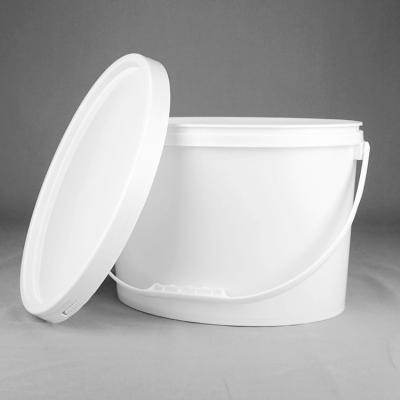 China 10L Oval Shape Food Grade PP Plastic Pail with Seal Lid and Handle 31.5x24.5x22.2cm Dimensions for sale