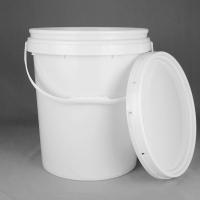 China ISO9001 23L 6 Gallon Plastic Chemical Bucket Food Grade PP PE White for sale