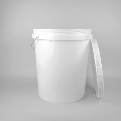 China Food Grade PP Transparent Plastic Bucket 32cm DIA 30L for Pet Food Storage for sale