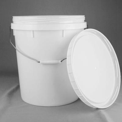 China Round Paint Bucket 25L Plastic White Pail for sale