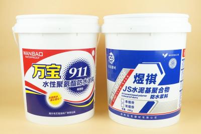 China Plastic Paint Bucket 5 Gallon Round Leakproof with Handle Heat and Frost Resistant 1.2KG for sale